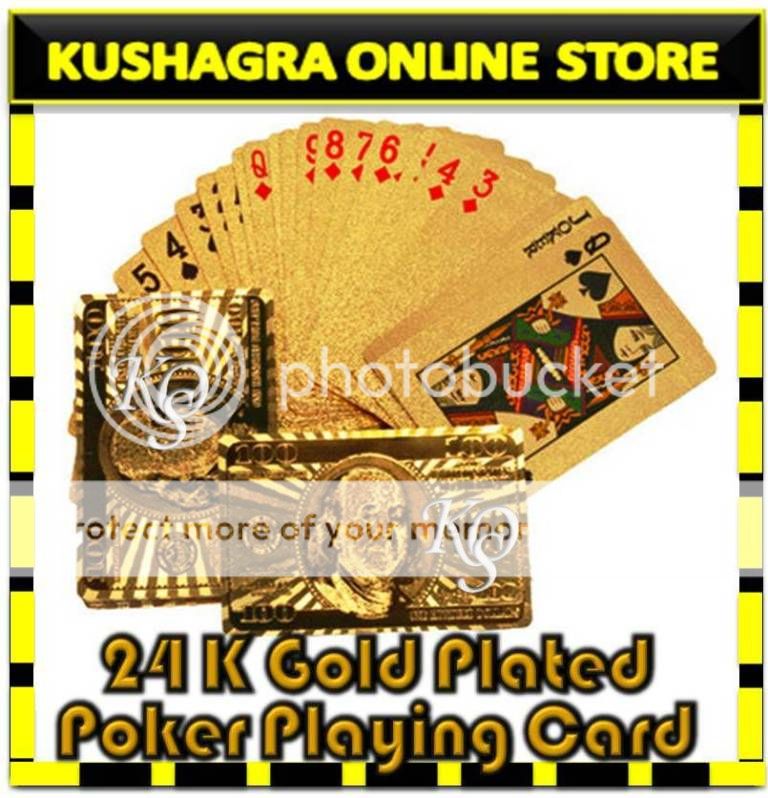 24K Gold Plated Poker Playing Casino Cards with Easy Grasp (A Genuine ...